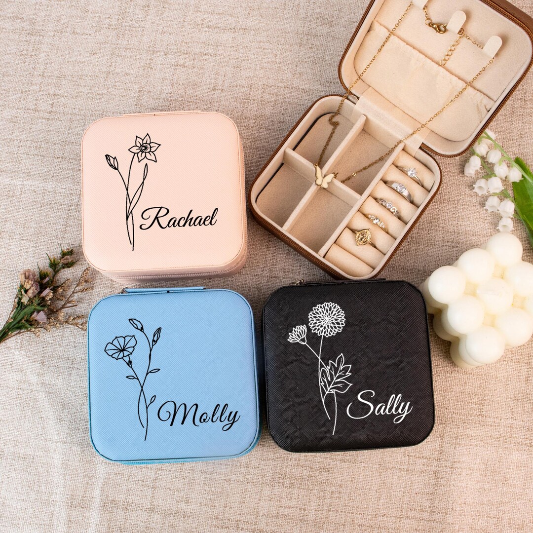 Personalized Jewelry Box With Name, Custom Bridesmaid Jewelry Box ...