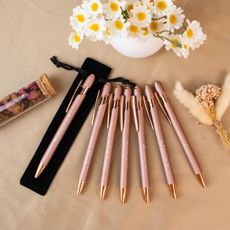 Personalised Luxurious Soft Touch Rose Gold Pen, Best Friends Gift ...