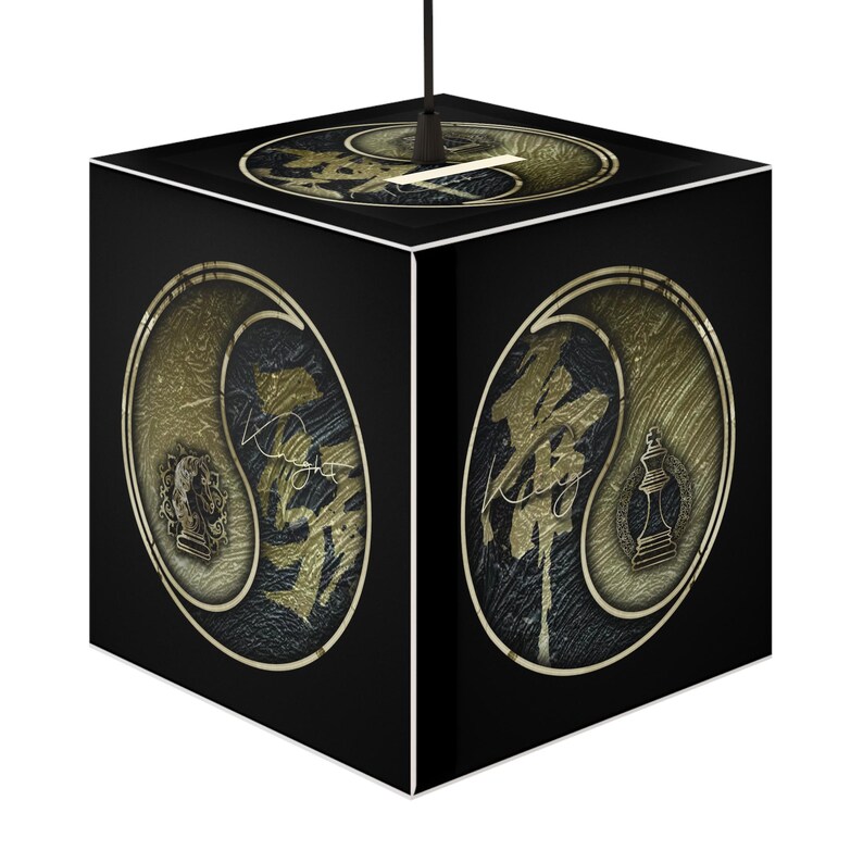 Yin Yang Chess Light Cube Lamp, Boho Home Decor, Modern Pendant Light ...