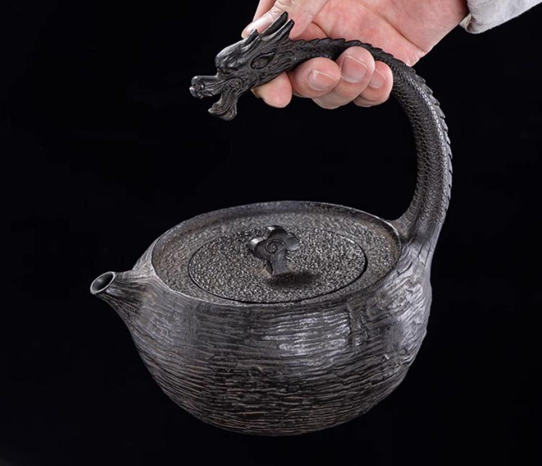 750ml Iron Tea Kettle the Tea Fei Long Teapot With Handle Water Bottle ...