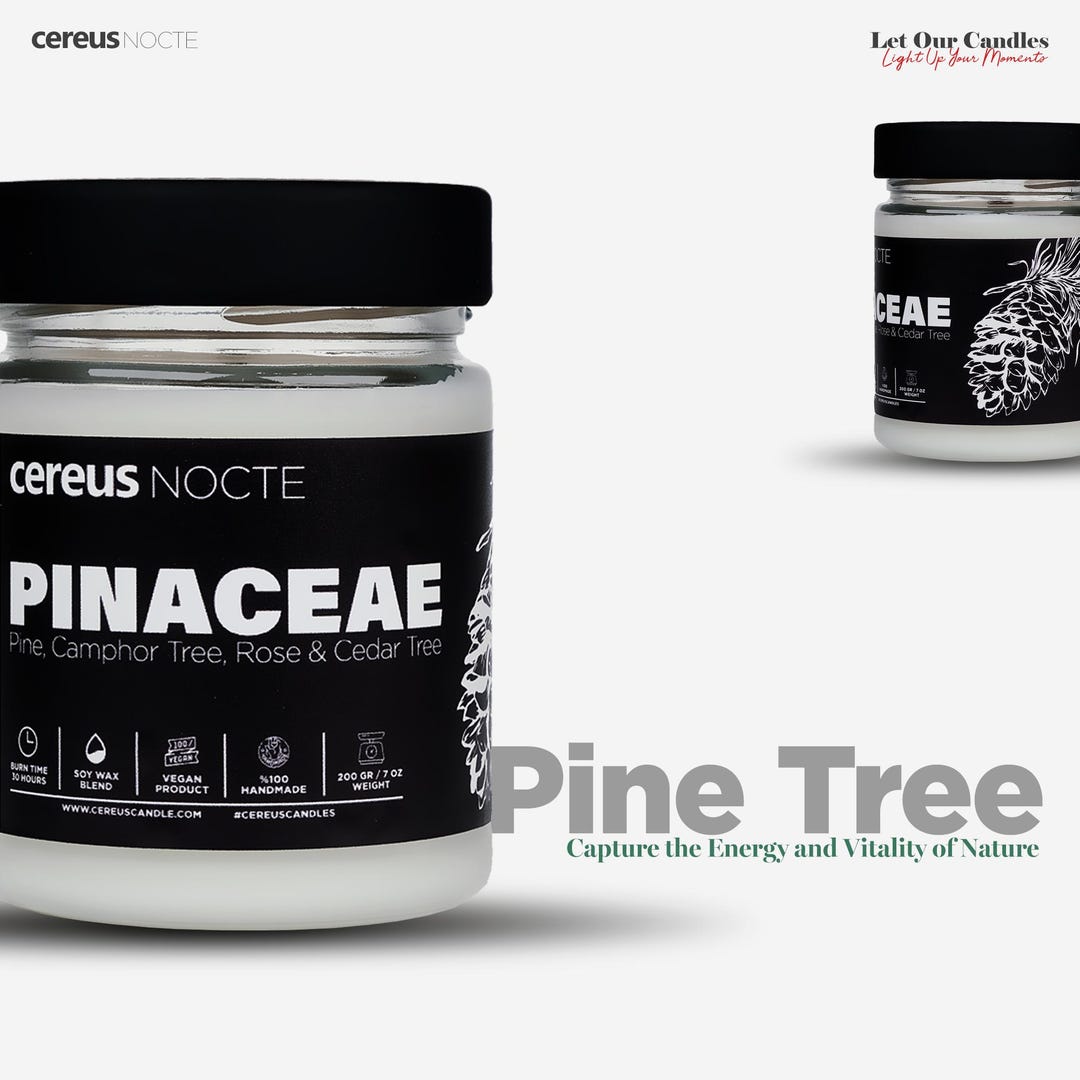 Pine Tree Scented Crackling Wood Wick Glass Jar Soy Candle I Fresh ...