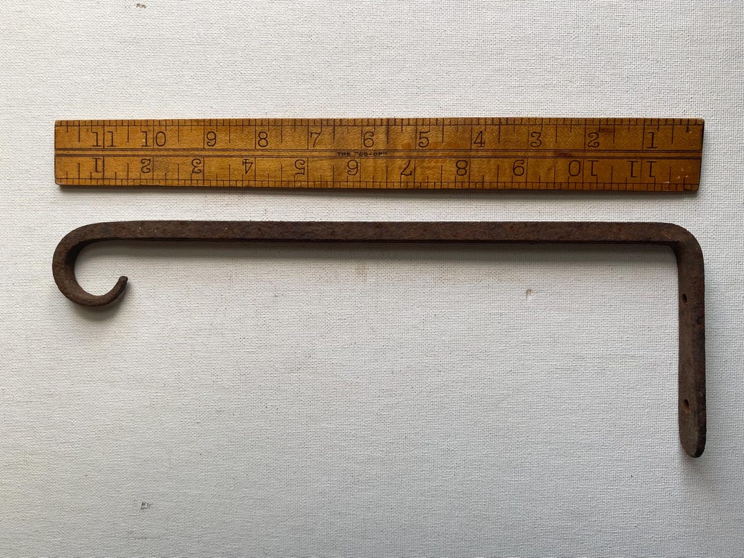 Antique Hand Forged Cast Iron Fireplace Cooking Hook - Game Hook ...