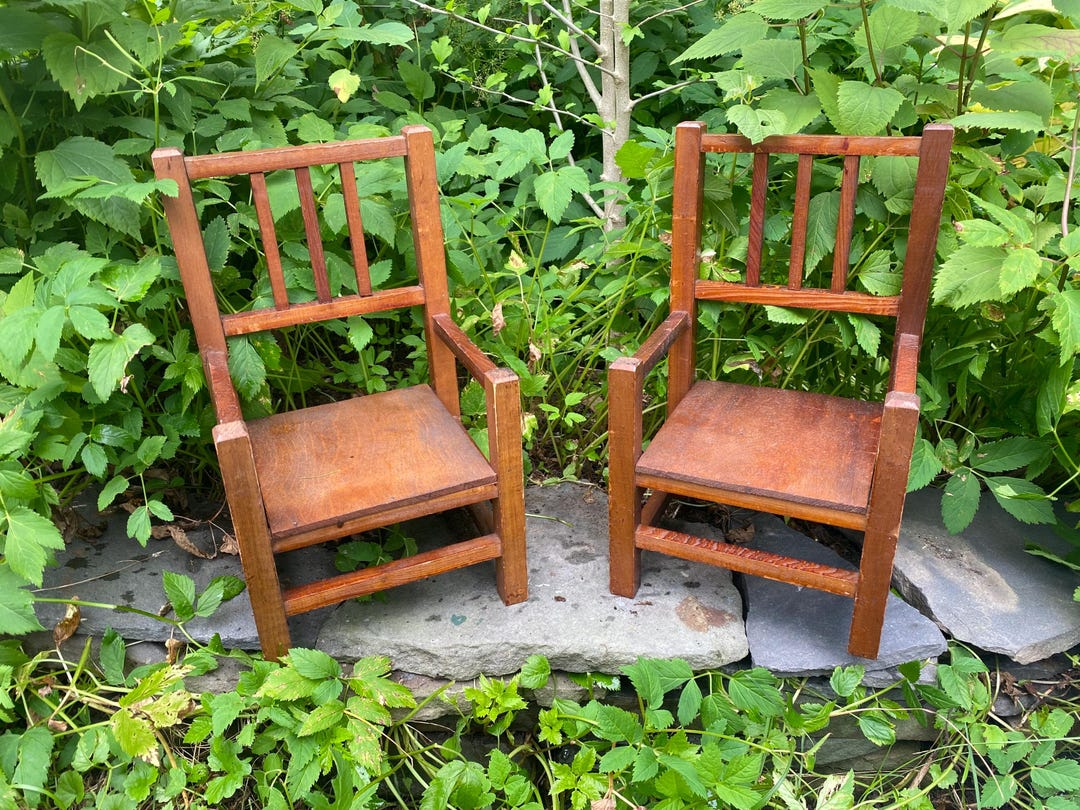 Pair - Vintage Handmade Doll Chairs for Large Size Doll - Etsy