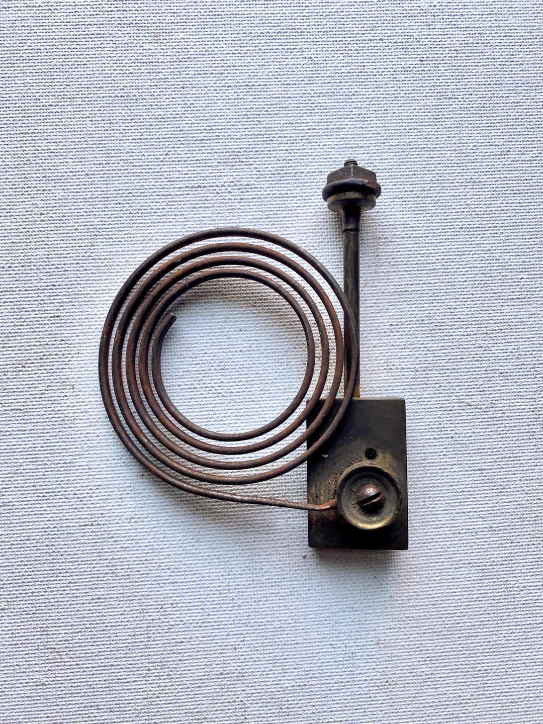 Vintage Unmarked Mantle Clock (?) Coil Spring Gong - Brass Base - No. 3 ...