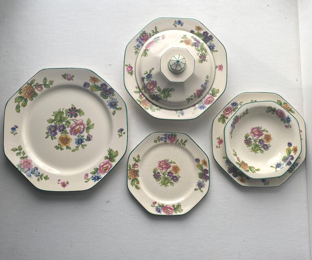 Vintage Royal Ivory Mayfair Dishes: 6-piece Floral Plate Set - Etsy