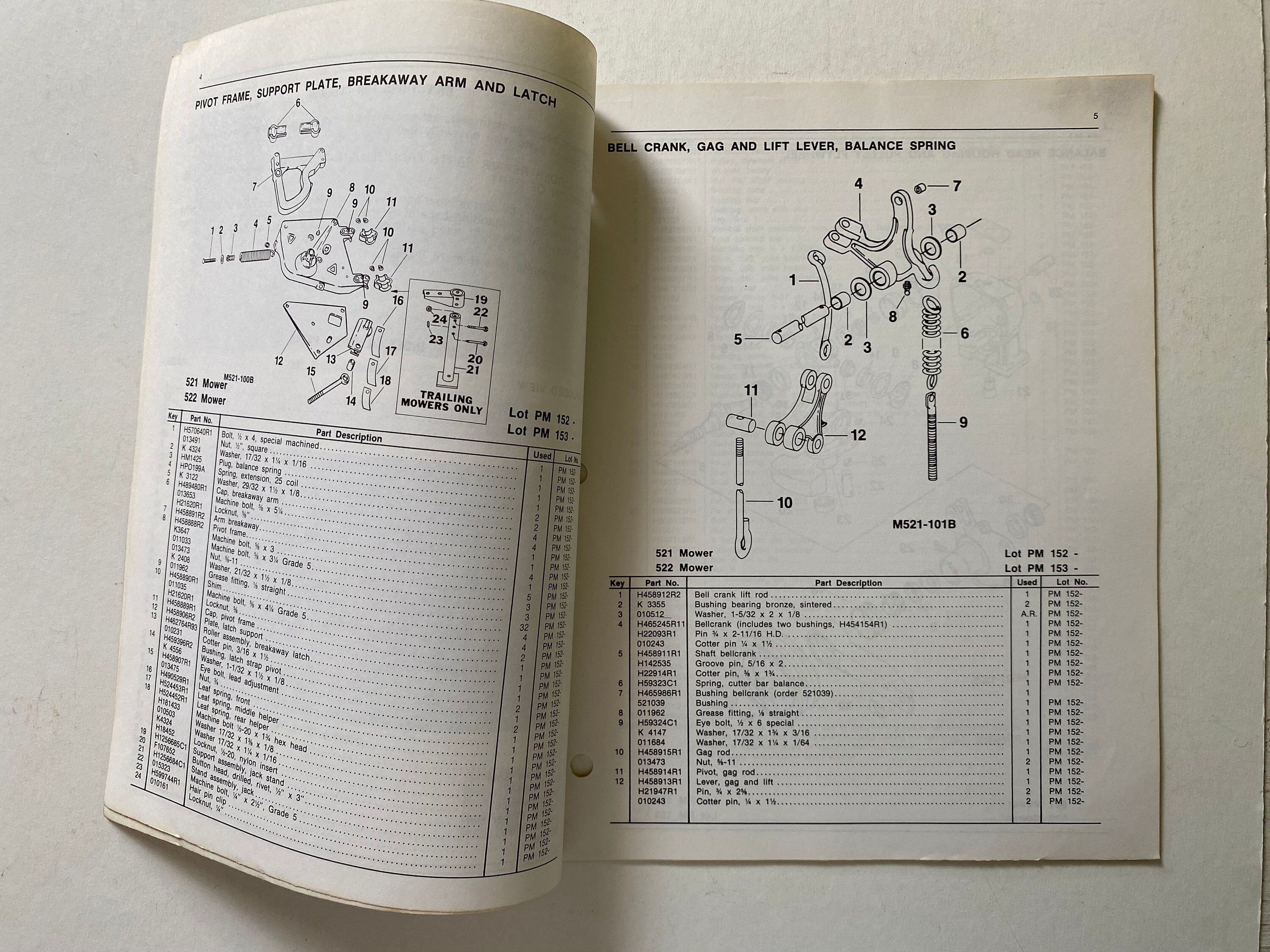 Original 1987 New Idea SICKLE BAR MOWERS 521 Trailing 522 3-point Hitch Parts Catalog M-38 - Etsy