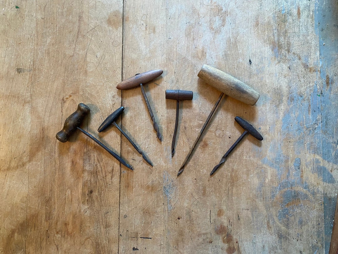 6 - Antique Drill Tip Awls - 2 With Solid Metal Handles - Etsy