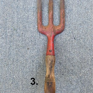Choice Vintage Hand Held Metal Garden 3 and 4 Tine Pitchfork Style ...