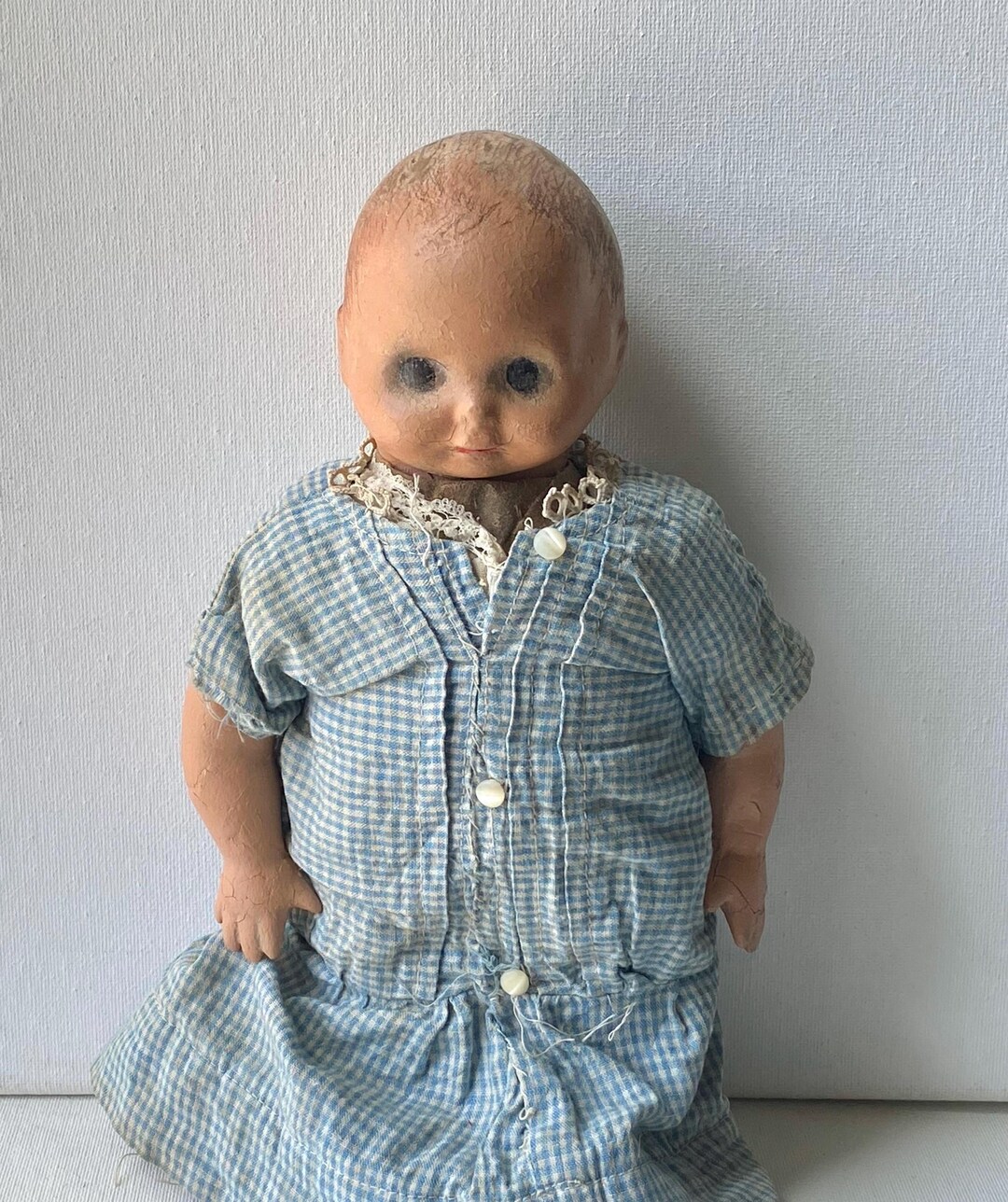 1920’s (?) Unmarked 9 1/2” Composition Doll - Painted “googly Eye” Face ...