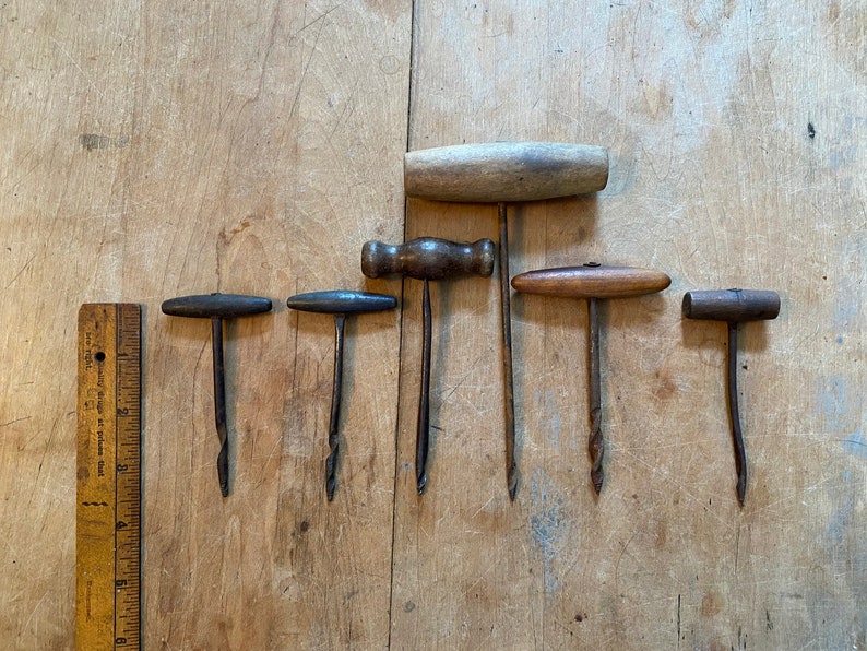 6 - Antique Drill Tip Awls - 2 With Solid Metal Handles - Etsy