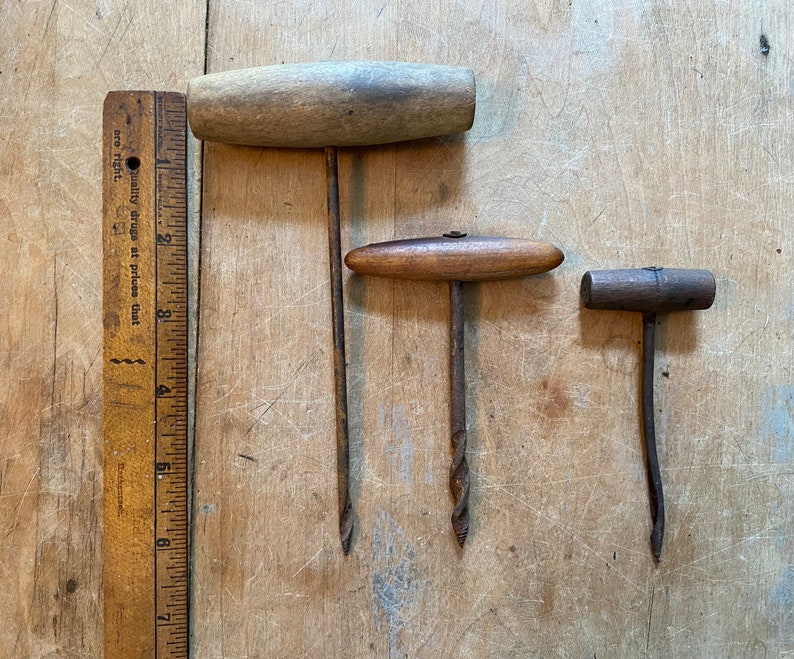 6 - Antique Drill Tip Awls - 2 With Solid Metal Handles - Etsy
