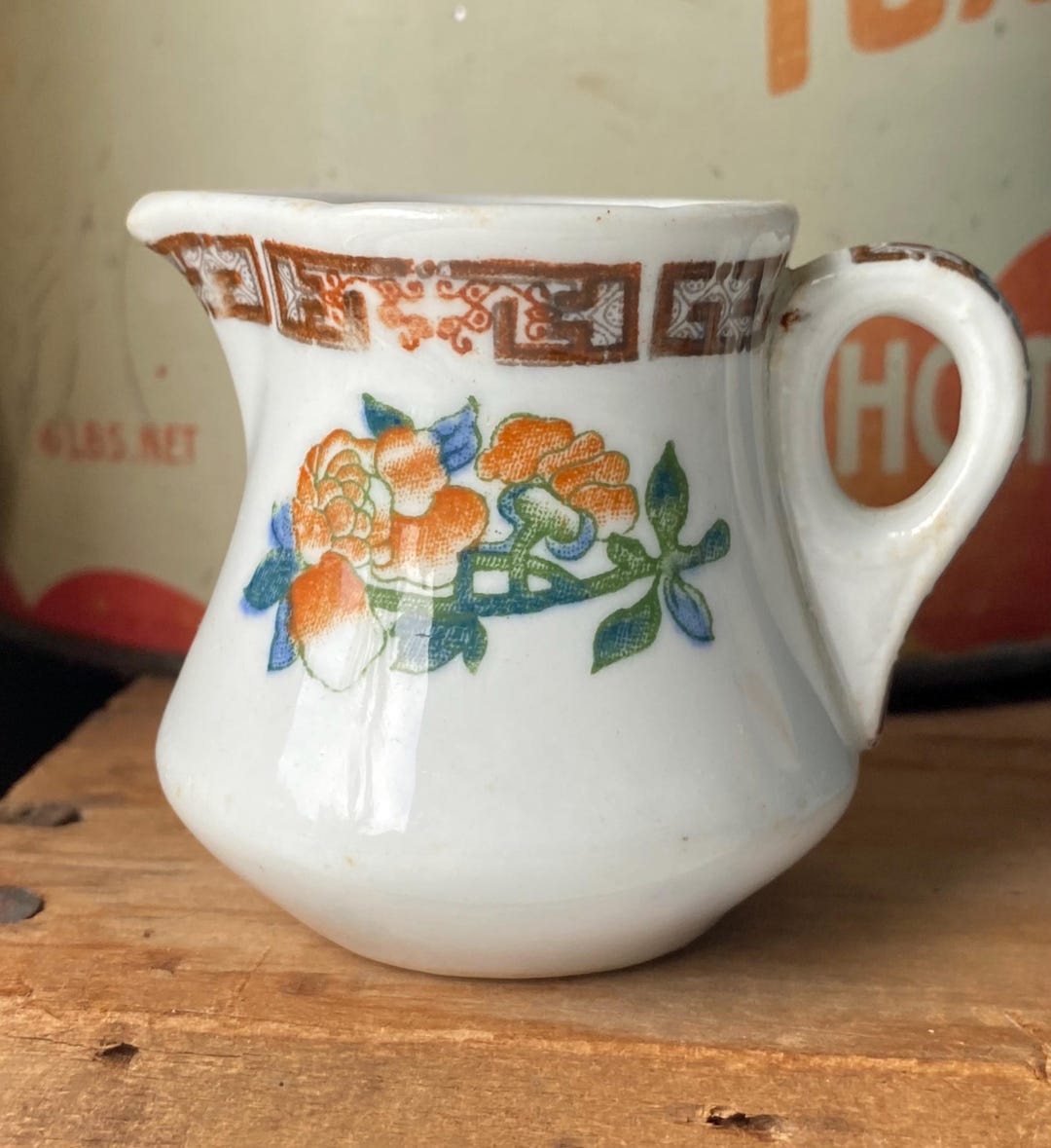 Warwick China Restaurant Creamer Pitcher - Oriental Motif - Peach ...