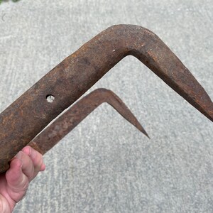 Early 17th - 18th Century Hand Forged Iron Primitive Beam Staple ...
