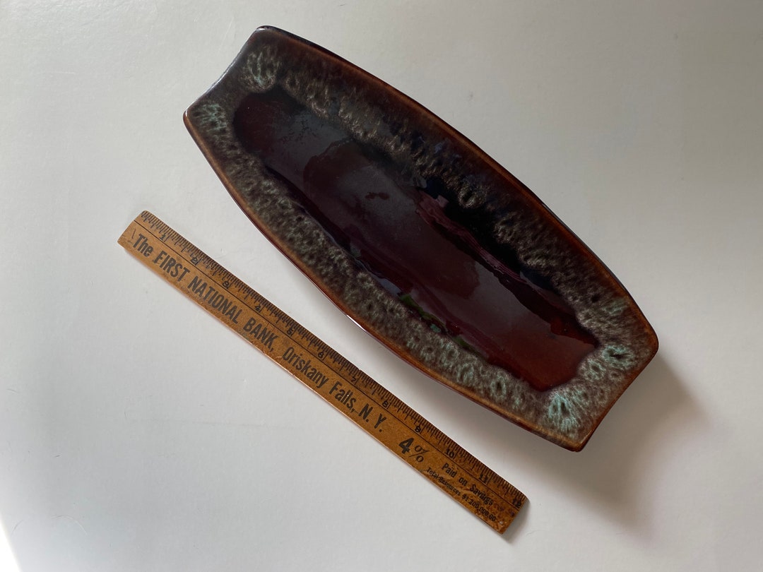 Unmarked Hull (?) - Number 3411 A - MCM Brown Dripware (?) Footed ...