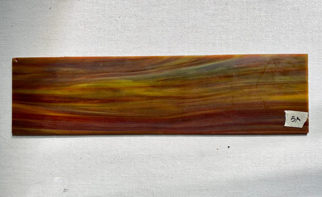 Vintage Red Flame Stained Glass Panel: 3 3/4” X 14 1/4” Window Sash - Etsy