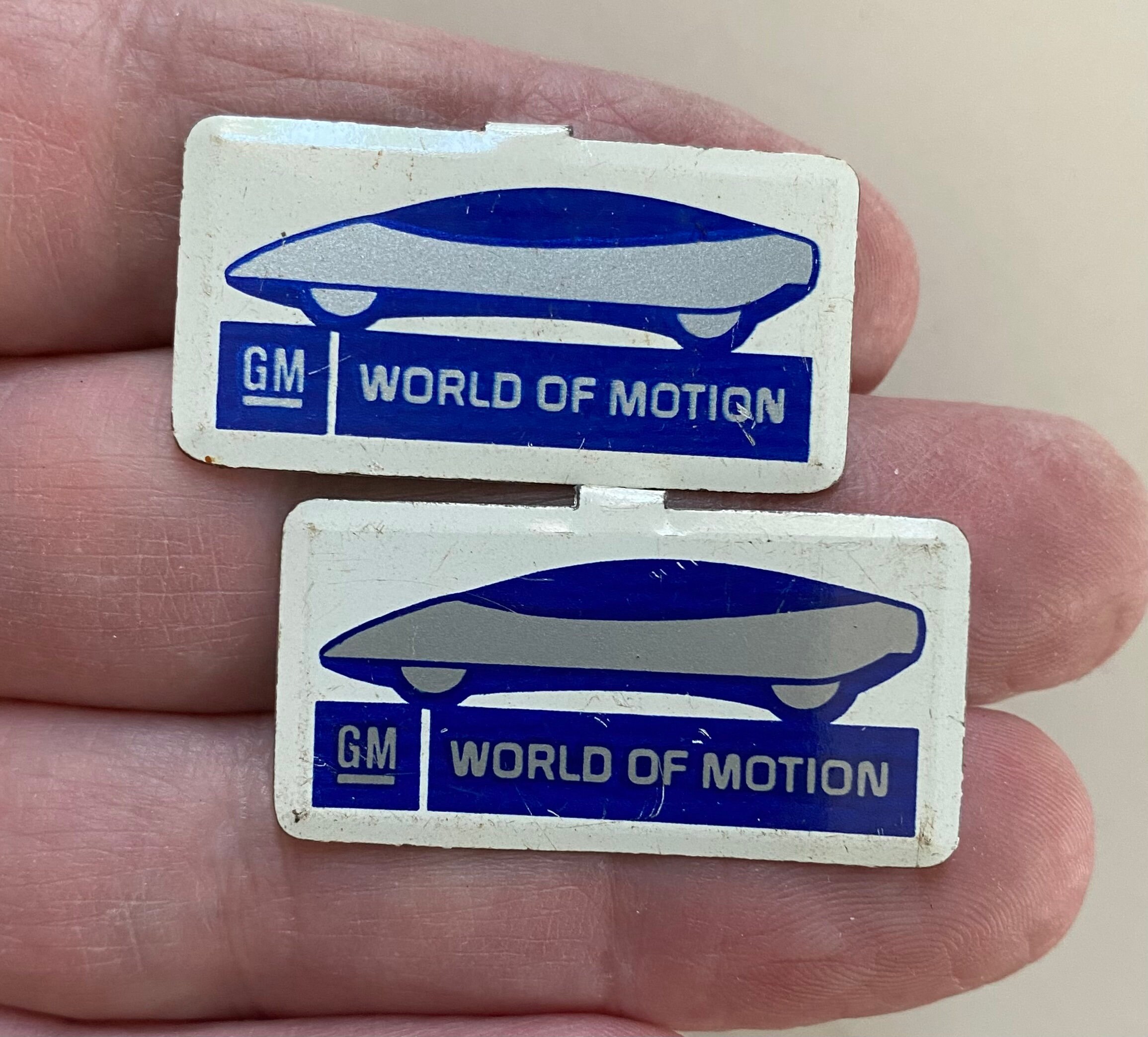 Pair Vintage Disney World EPCOT World of Motion GM Clip-on Pin Button ...