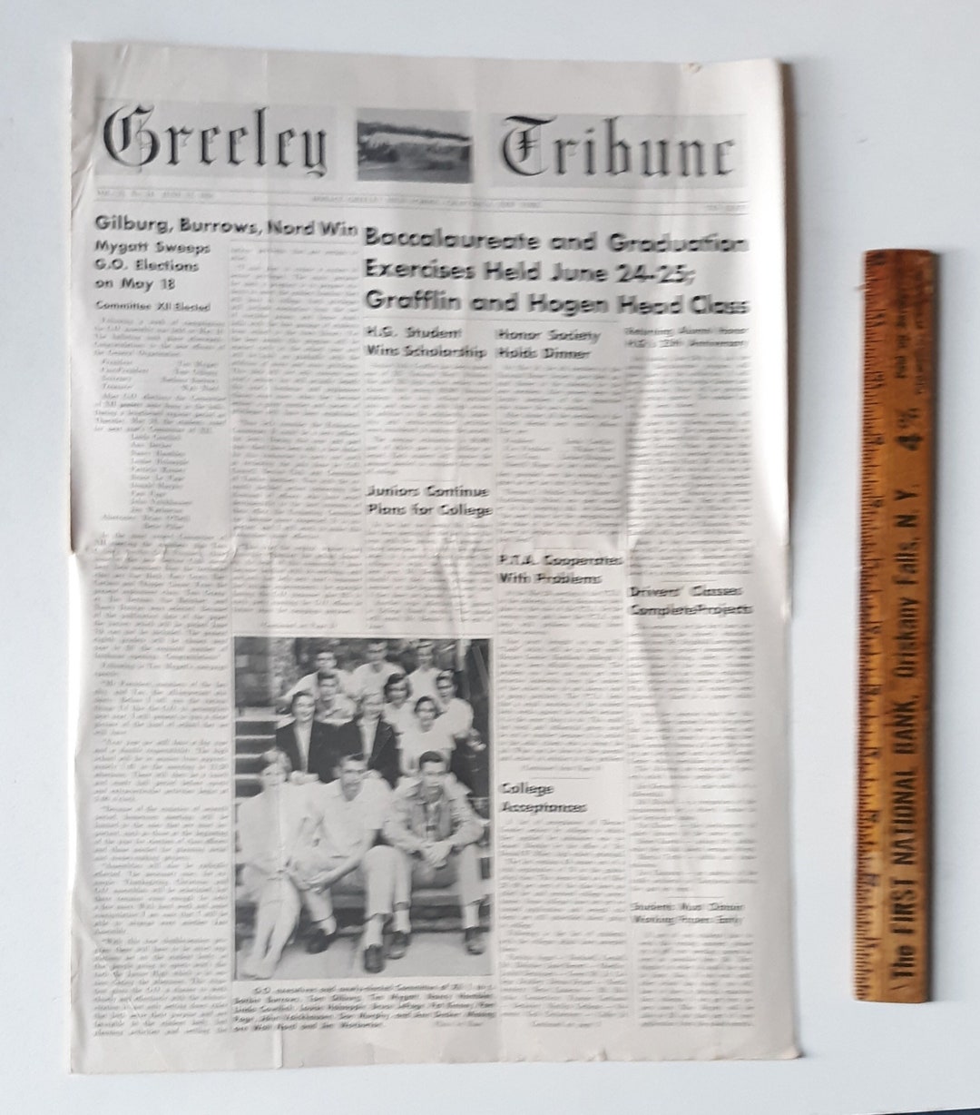 1956 GREELEY TRIBUNE Horace Greeley High School Newsletter - Etsy