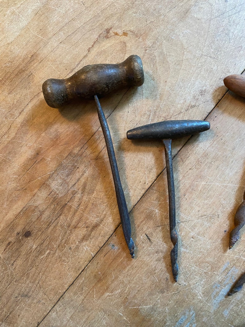 6 - Antique Drill Tip Awls - 2 With Solid Metal Handles - Etsy