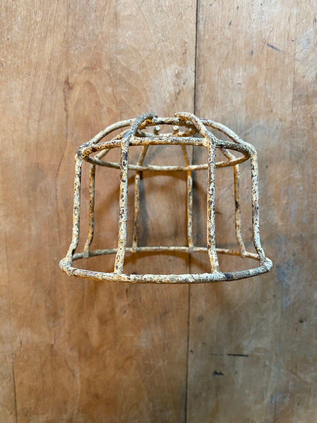 Antique 3” Wire Light Bulb Safety Cage - Chippy Paint - Etsy