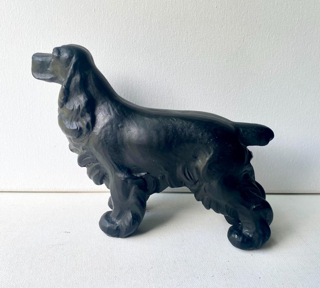 Rare Large 1940’s Jan Allan Chalkware All Black Cocker Spaniel Dog ...