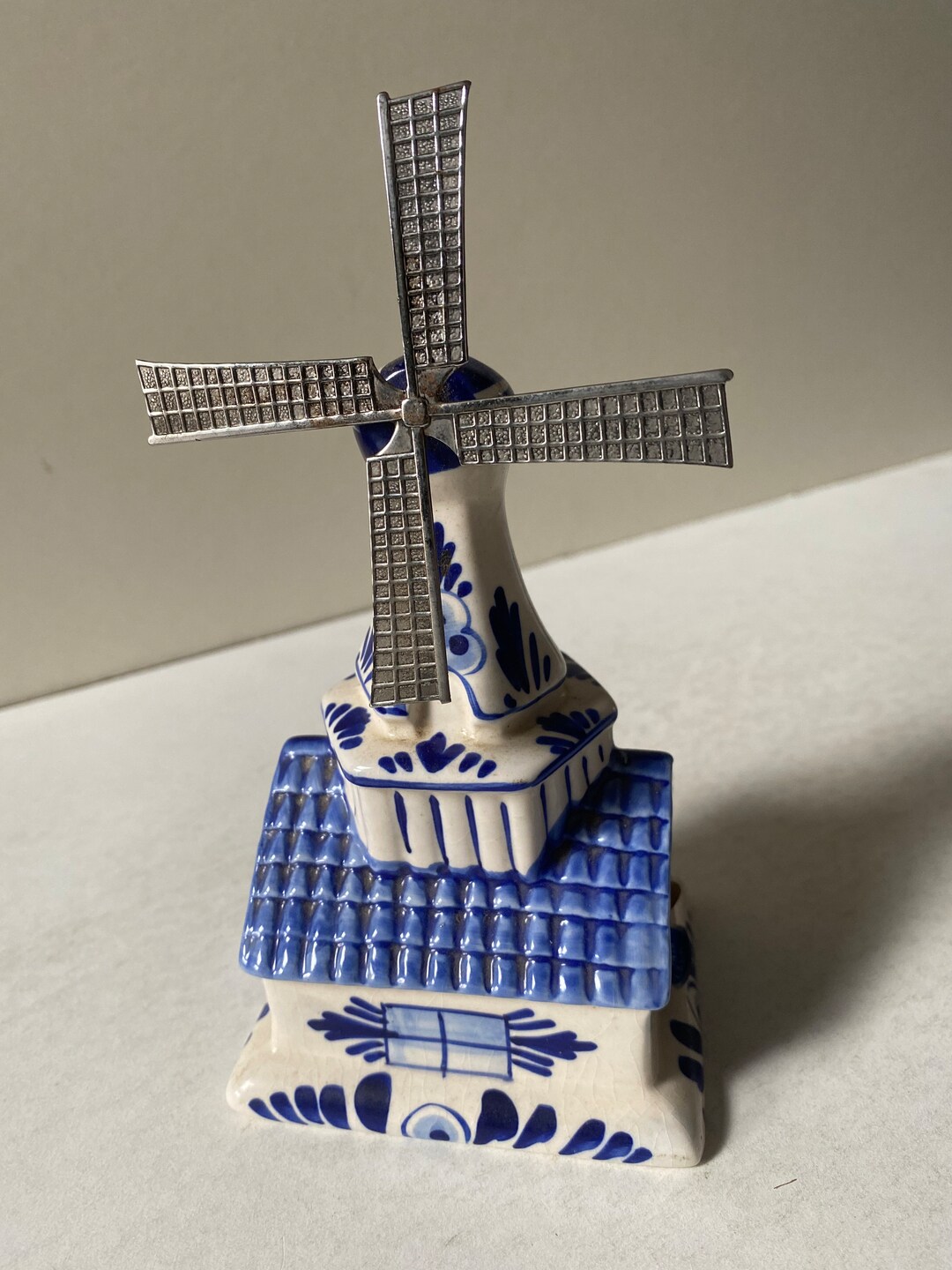 Vintage Blue Delft Windmill Bank - Etsy