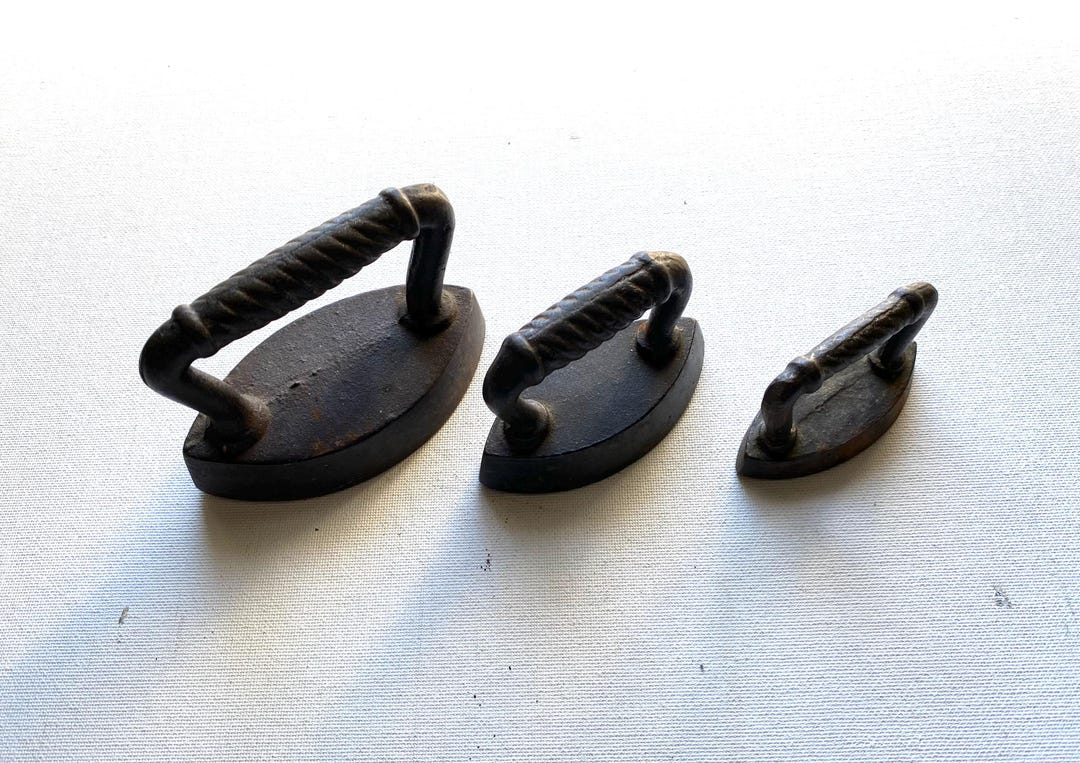 Antique Set (?) of 3 Small Vintage Cast Iron Salesman’s Sample (?) Lace ...