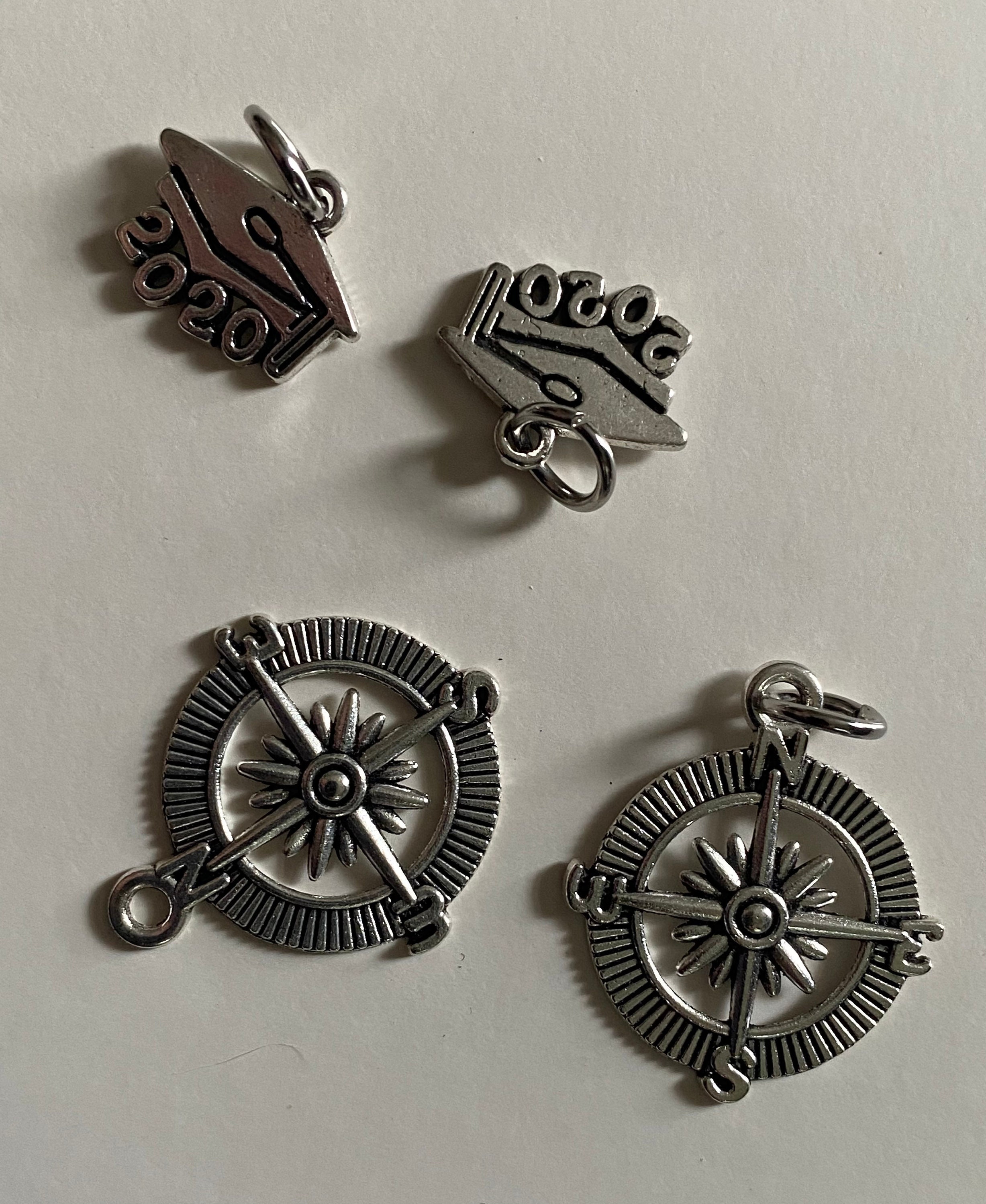 Compass Charms or Zipper Pulls Plus Graduation Cap Charms - Etsy