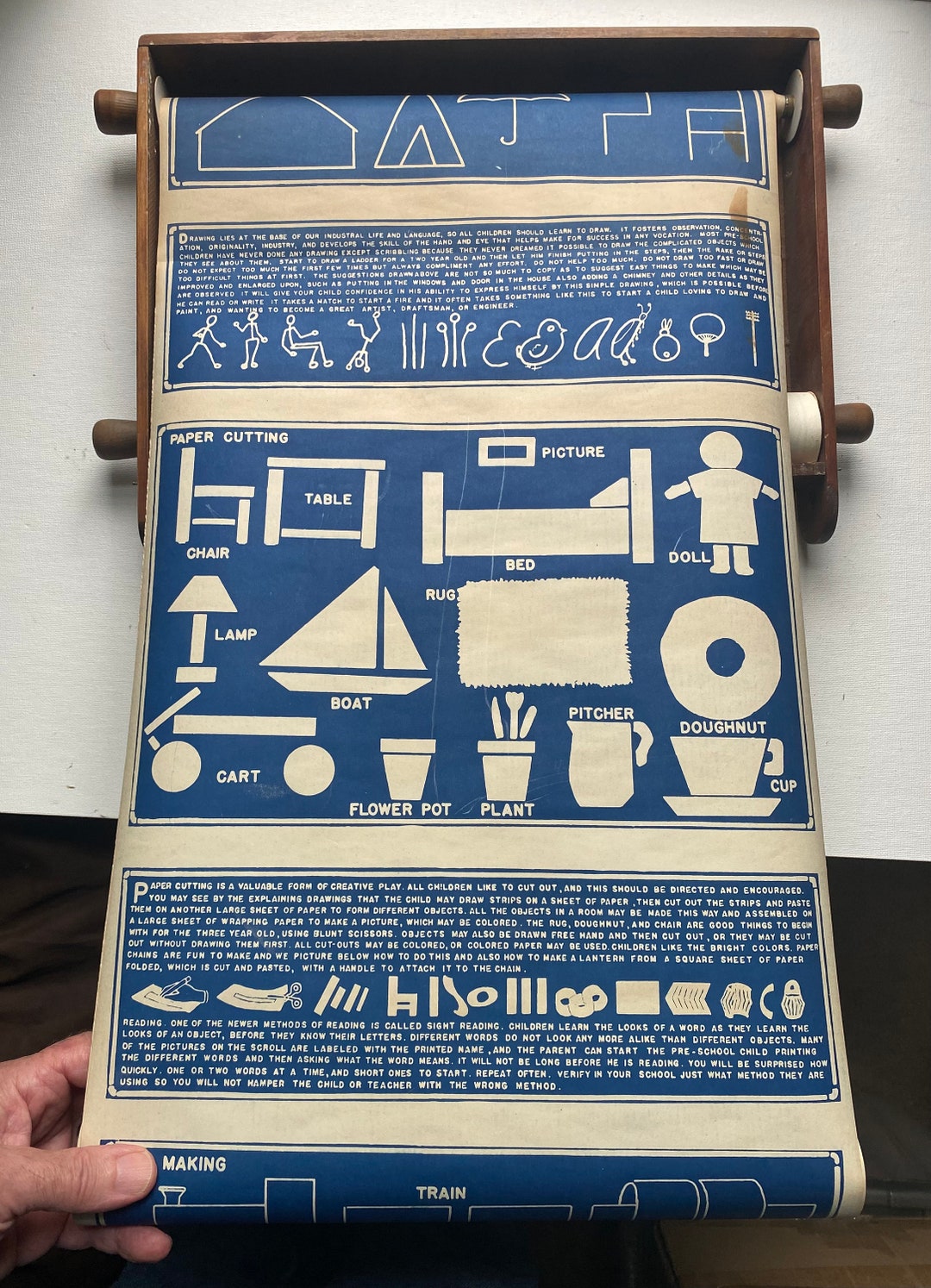 1940s Roll up Teachers Chart Vintage Home School - Etsy