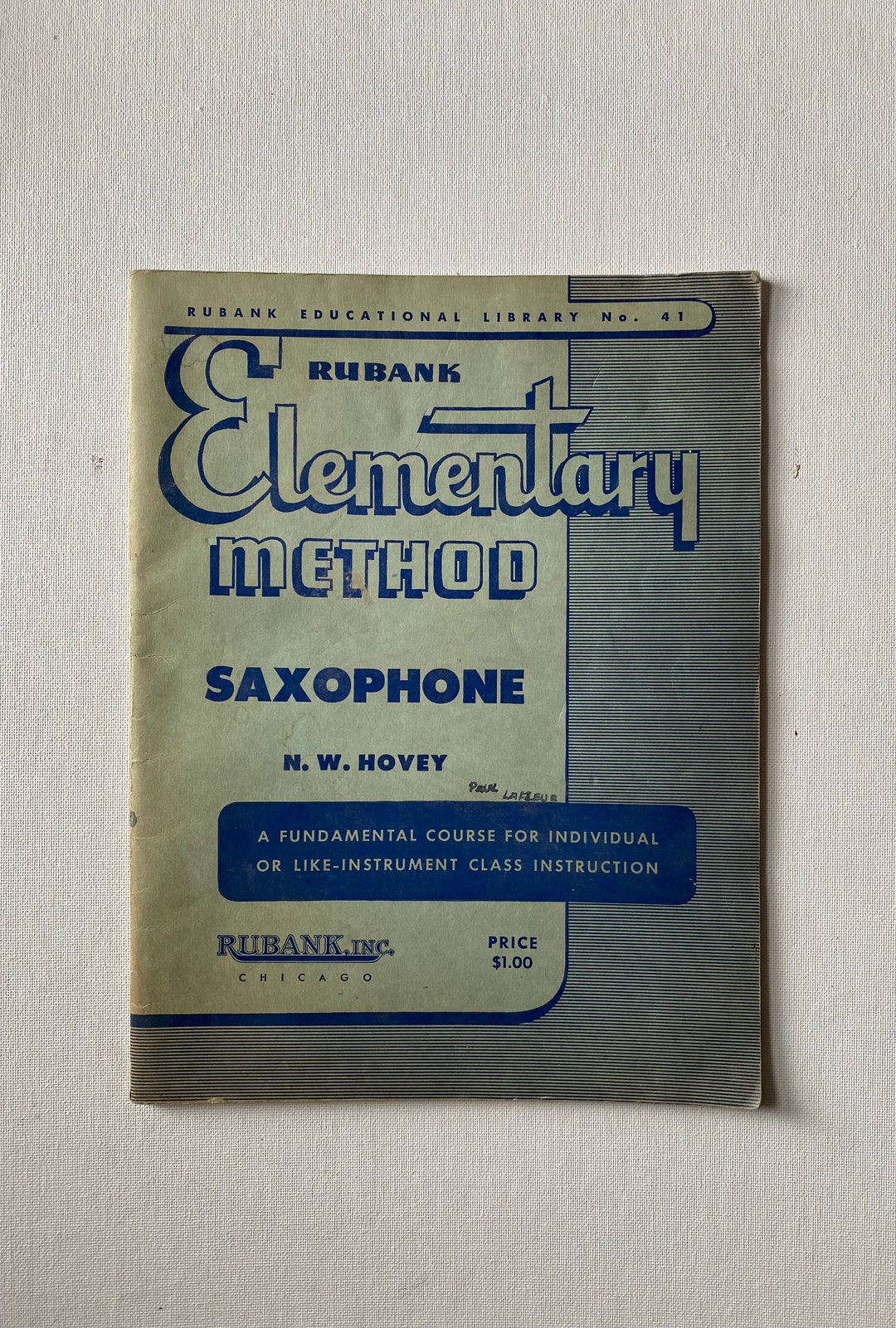 Copyright 1934 Rubank Elementary Method for Saxophone N.W. Hovey - Etsy