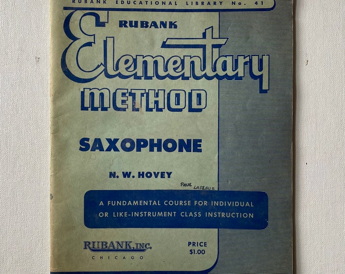 Copyright 1934 - Rubank Elementary Method for Saxophone - N.W. Hovey - Etsy