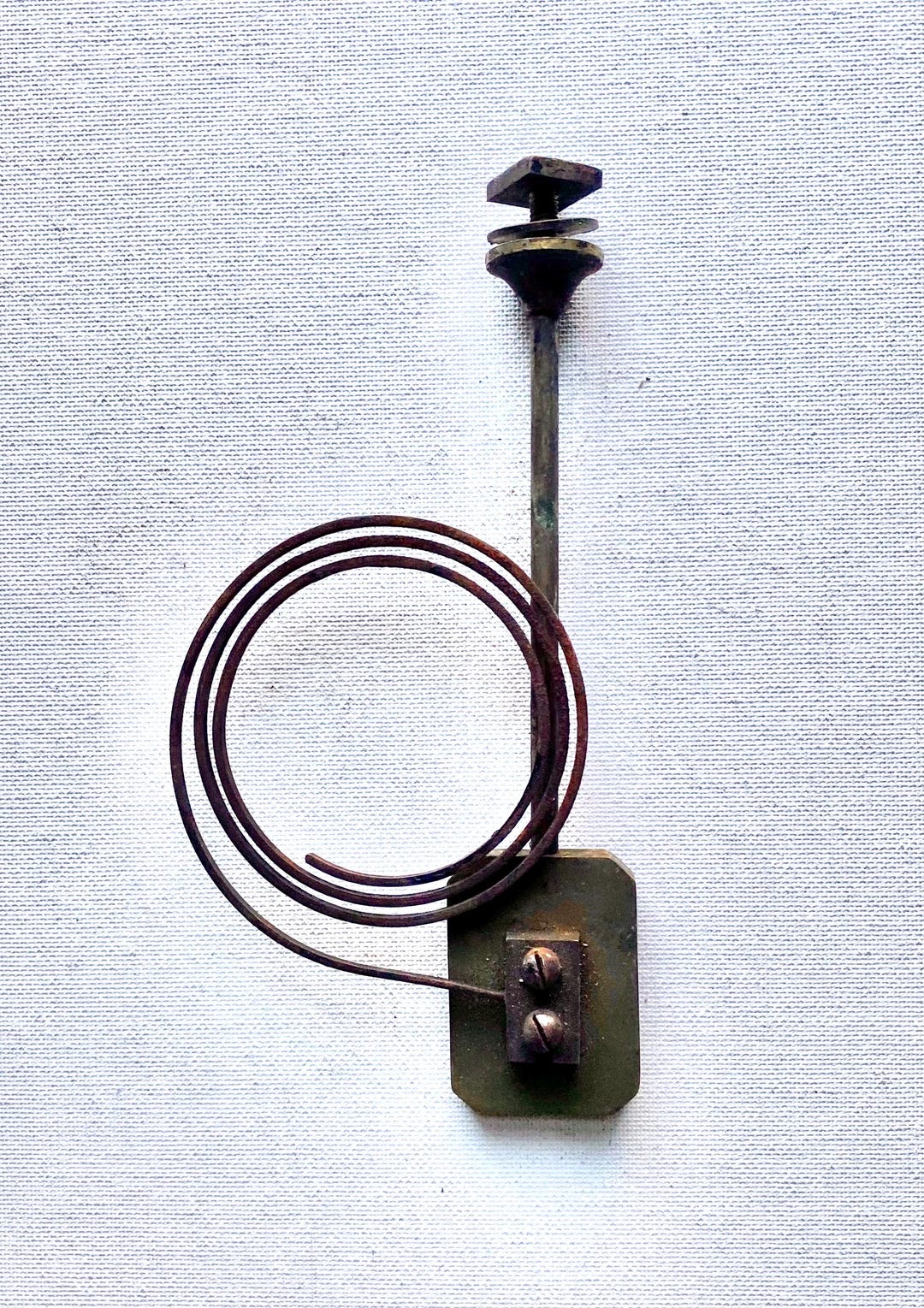 Vintage Unmarked Mantle Clock (?) Coil Spring Gong - Brass Base - No. 2 ...