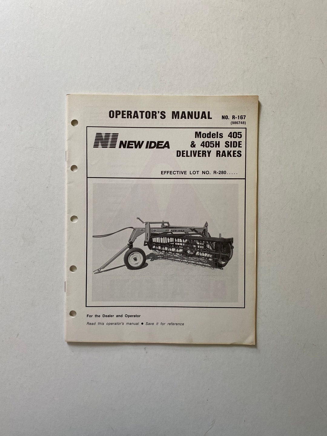 Original 1985 New Idea Models 405 & 405H SIDE DELIVERY RAKES - Etsy