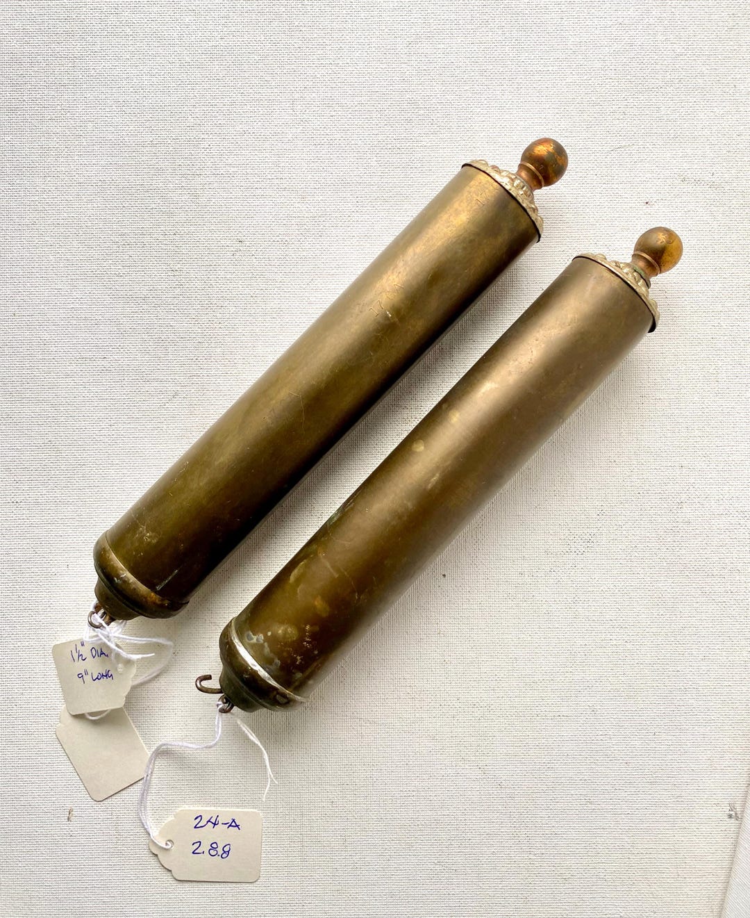 Antique Brass Grandfather (?) Clock Shell/weights - 9 1/2” Long - 0.9 ...