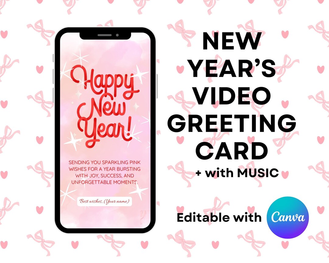 E Card Happy New Year, Animated Greeting Card With Music, Editable ...