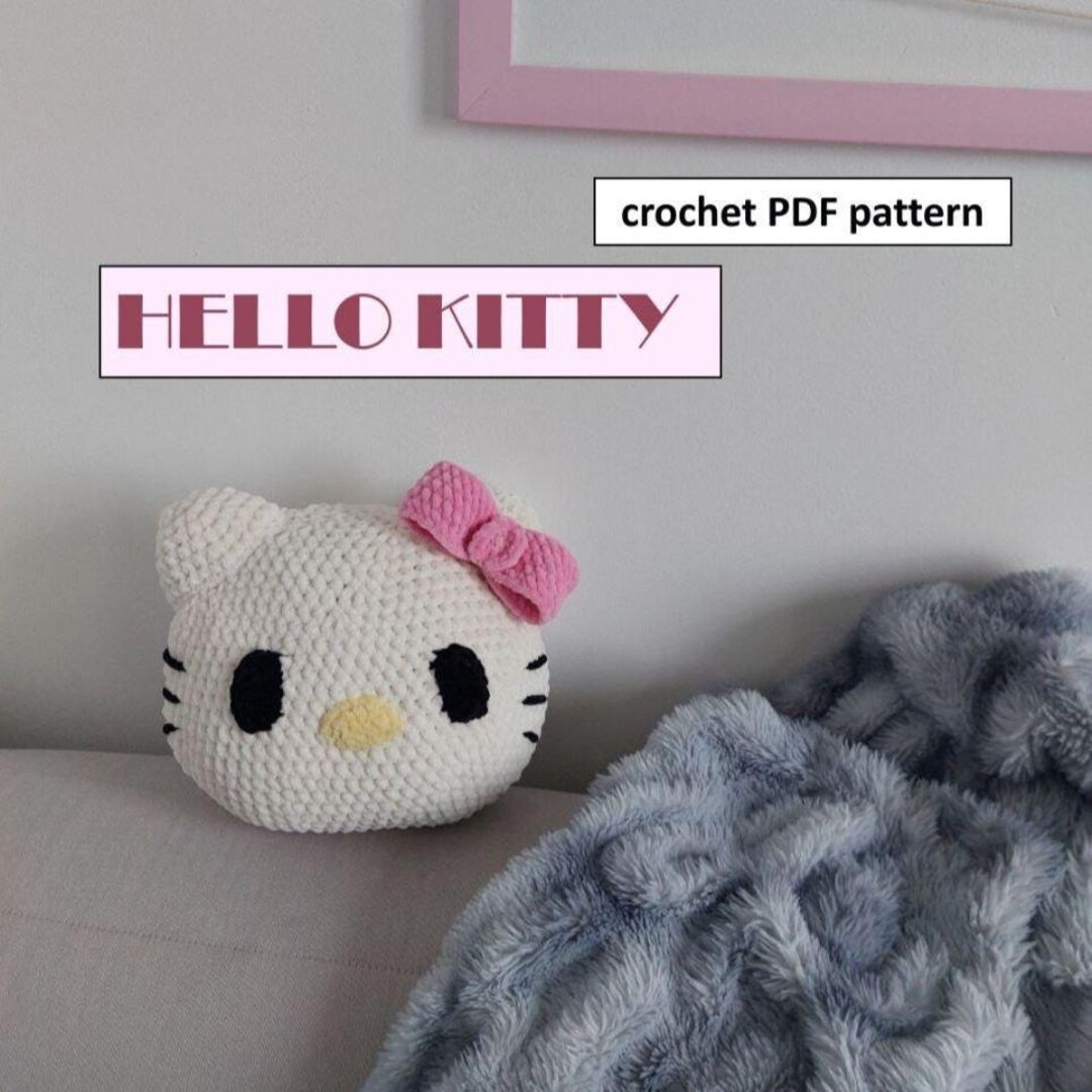 Hello Kitty Crochet Pattern - Cute Plush Pillow Amigurumi PDF Tutorial - Etsy