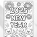 2025 Happy New Year Coloring Sheet Cute Teddy Bear Fun Coloring Page ...