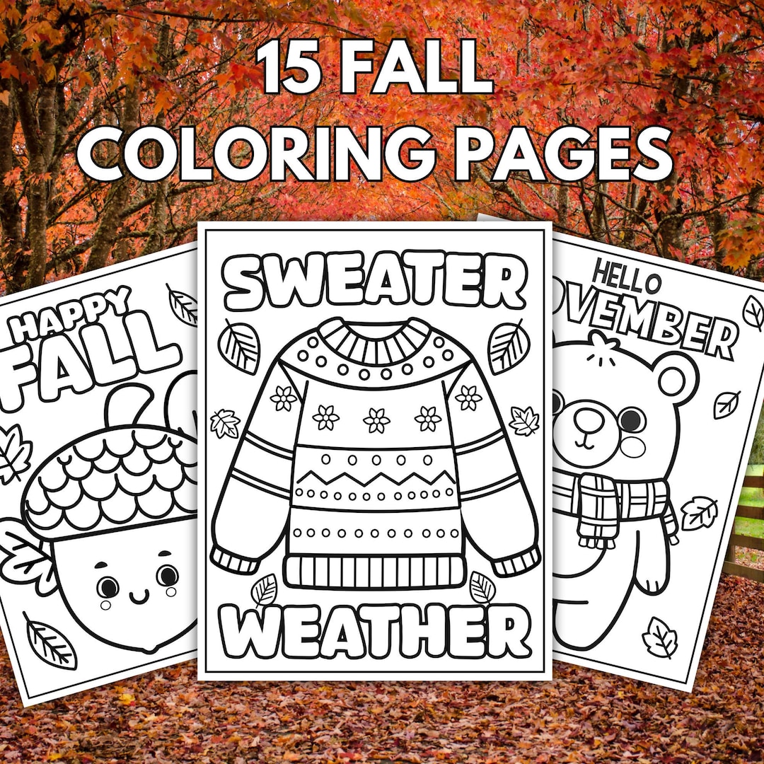 15 Autumn Coloring Pages for Kids | Fall Printable Coloring Pages ...