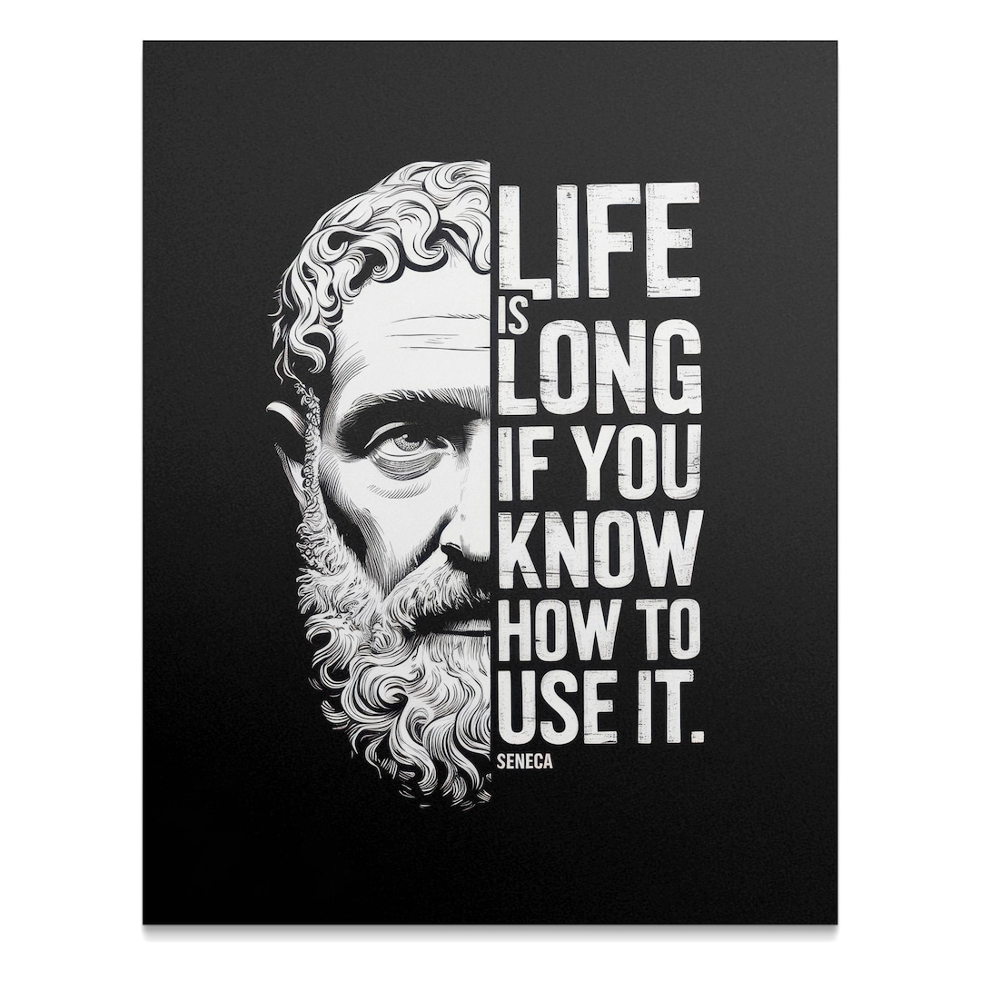 Stoic Motivational Poster, Seneca Quote, Inspirational Wall Art Canvas ...