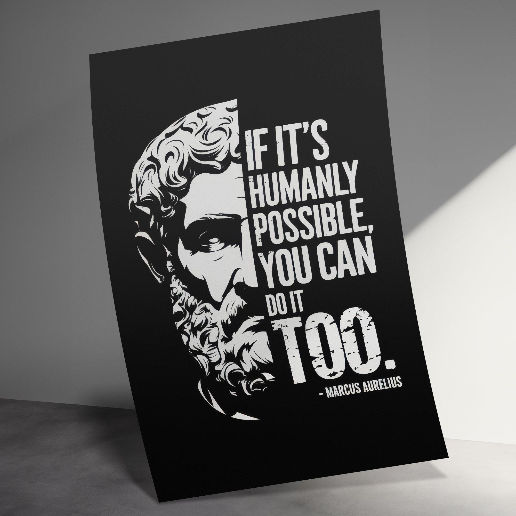 Stoic Motivational Poster, Marcus Aurelius Quote, Inspirational Wall ...