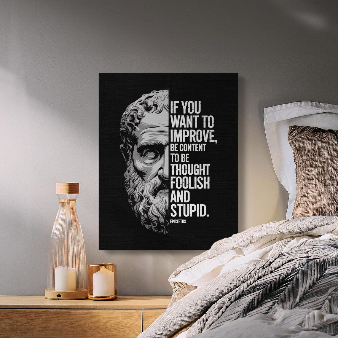 Stoic Motivational Poster, Epictetus Quote Inspirational Wall Art ...