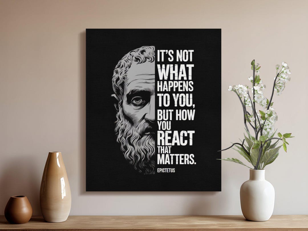 Stoic Motivational Poster, Epictetus Quote, Inspirational Wall Art ...