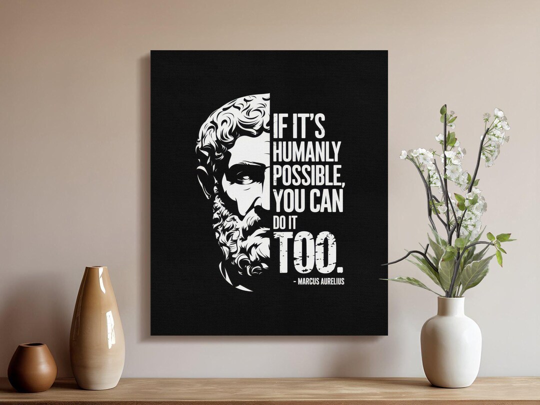 Stoic Motivational Poster, Marcus Aurelius Quote, Inspirational Wall ...