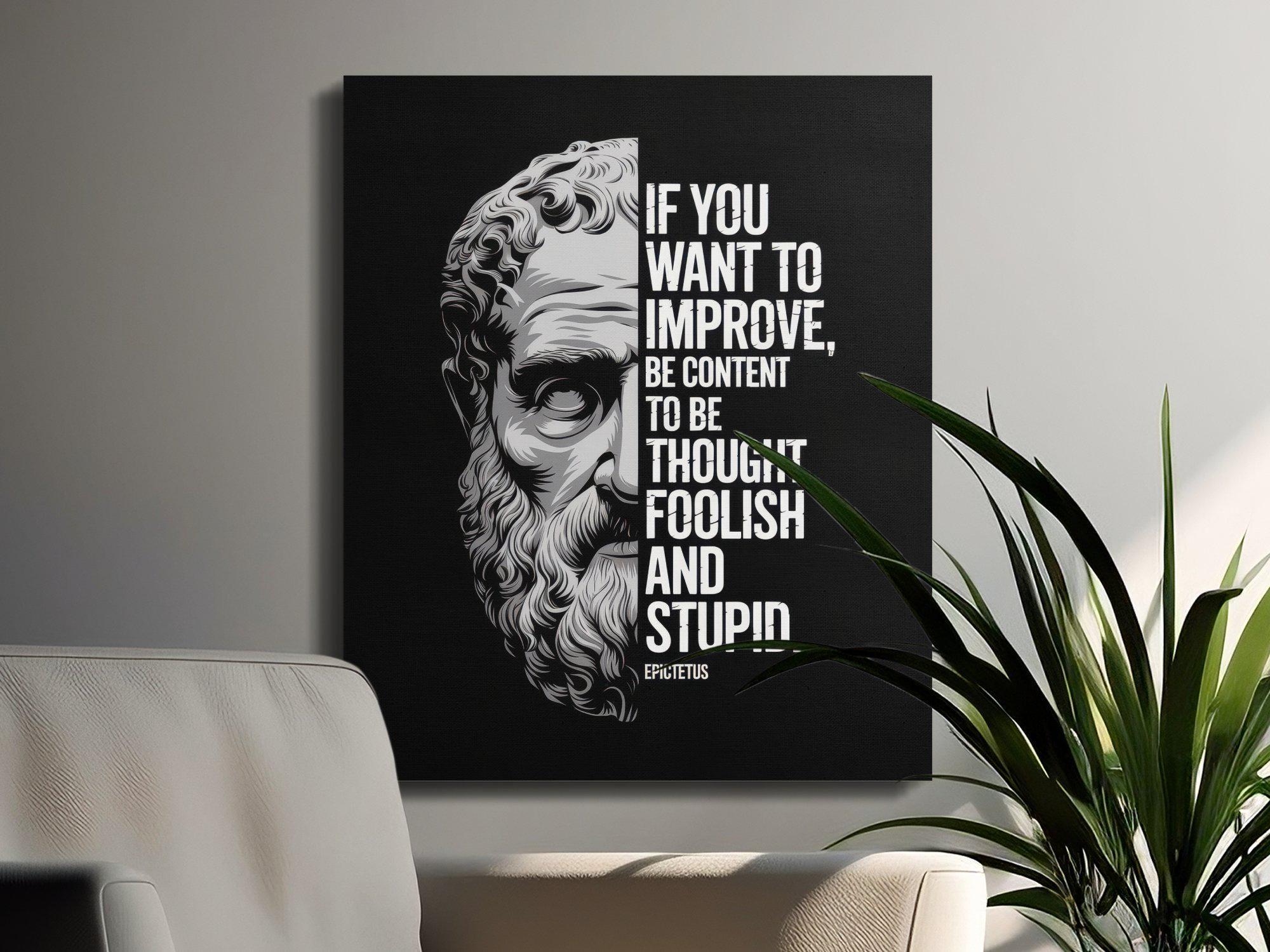 Stoic Motivational Poster, Epictetus Quote Inspirational Wall Art ...
