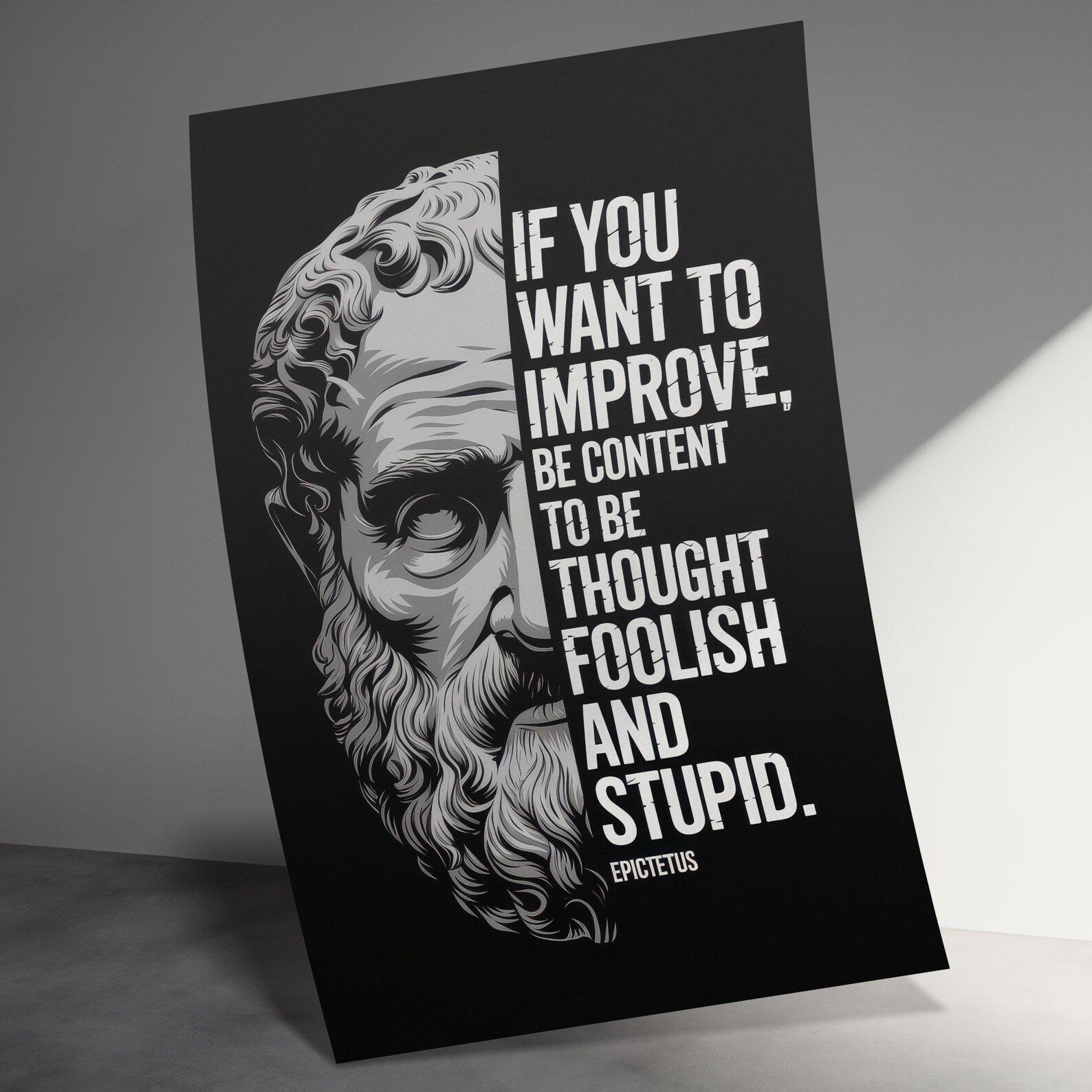 Stoic Motivational Poster, Epictetus Quote Inspirational Wall Art ...