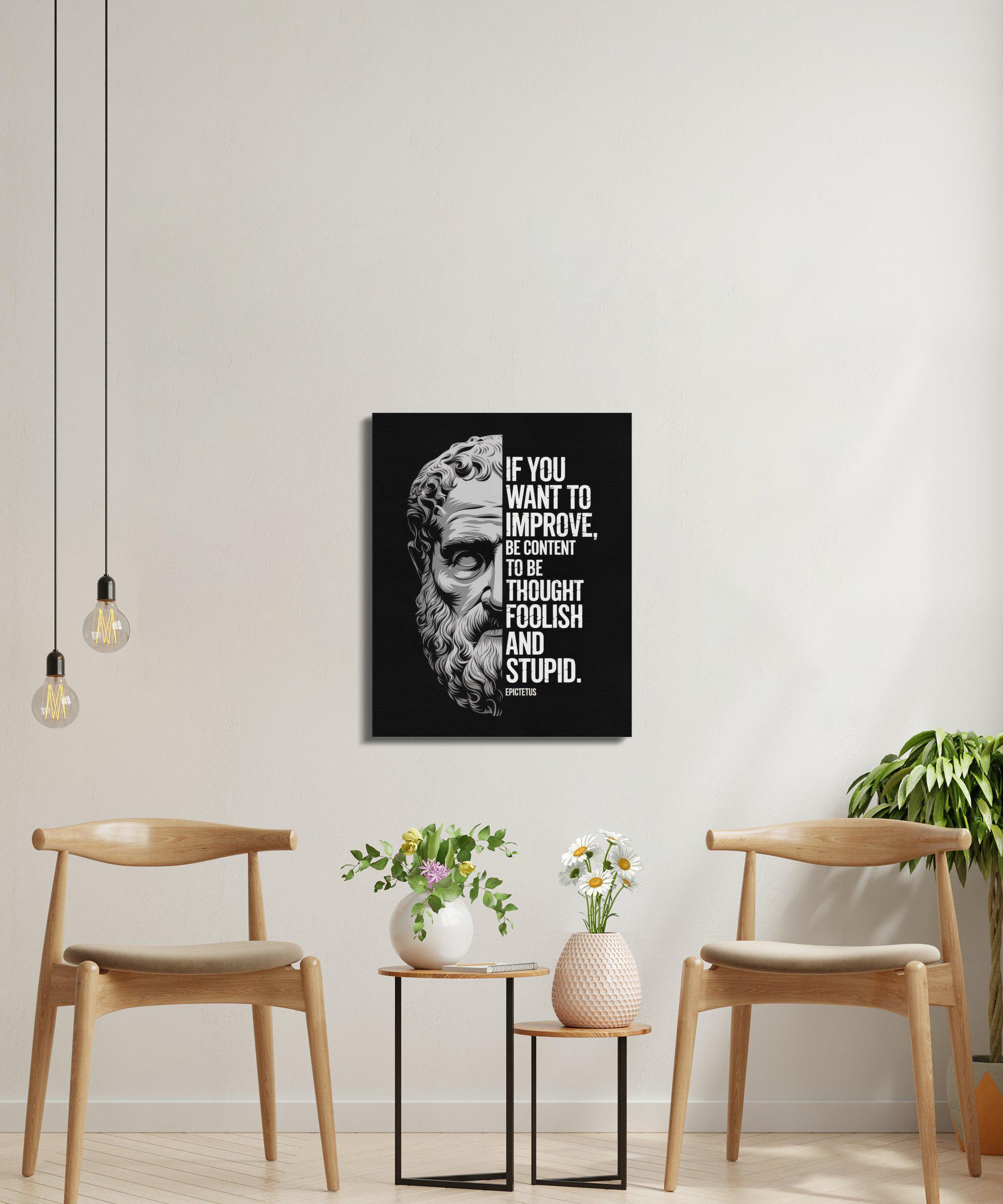 Stoic Motivational Poster, Epictetus Quote Inspirational Wall Art ...