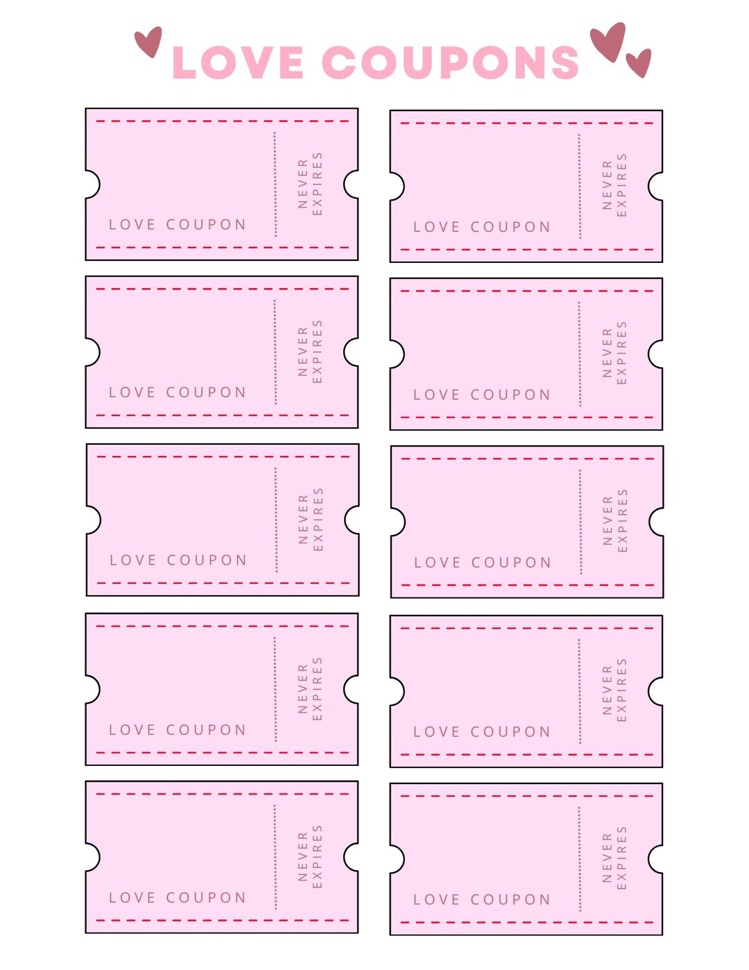 Valentines Day Coupon Printout - Etsy