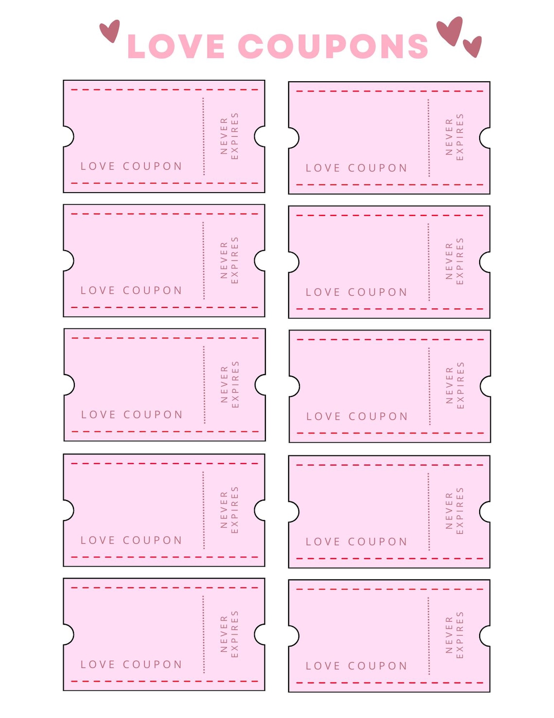 Valentines Day Coupon Printout - Etsy