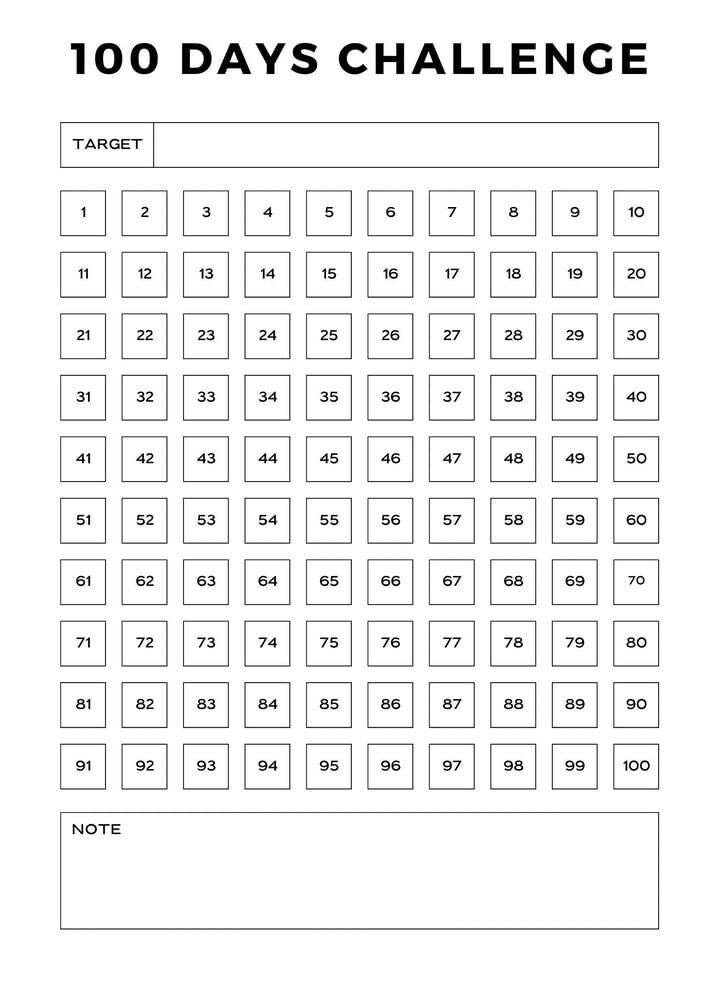 100-day Challenge Tracker - Etsy