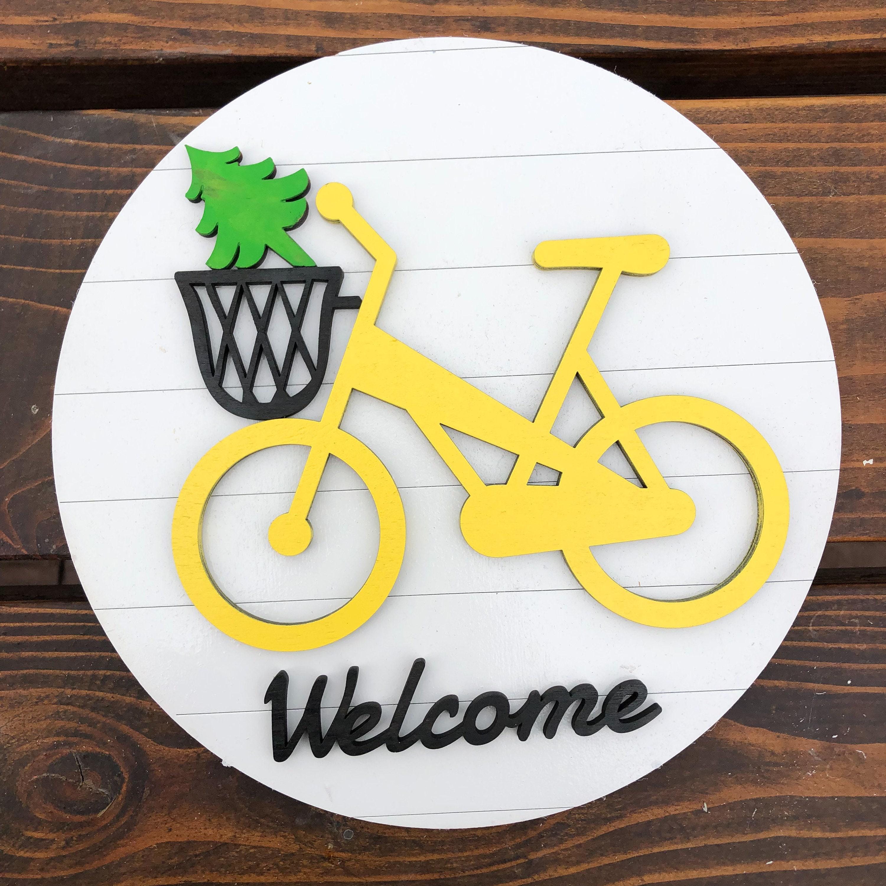 DIY Bicycle Welcome Sign Craft Kit for Adults - Unpainted Wood Home ...