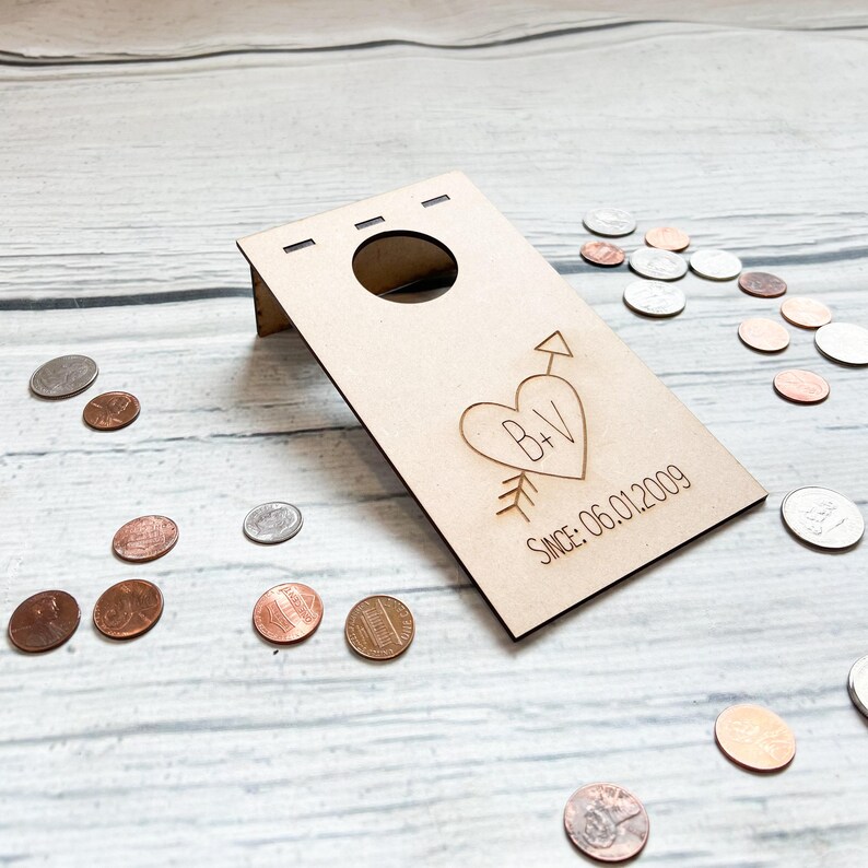 Mini Coin Cornhole Game Board - Personalized Quarter Toss Tabletop ...